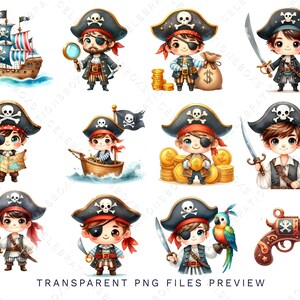 Cute Pirate Clipart, Pirate Ship Clipart, Treasure Island, Pirate ...
