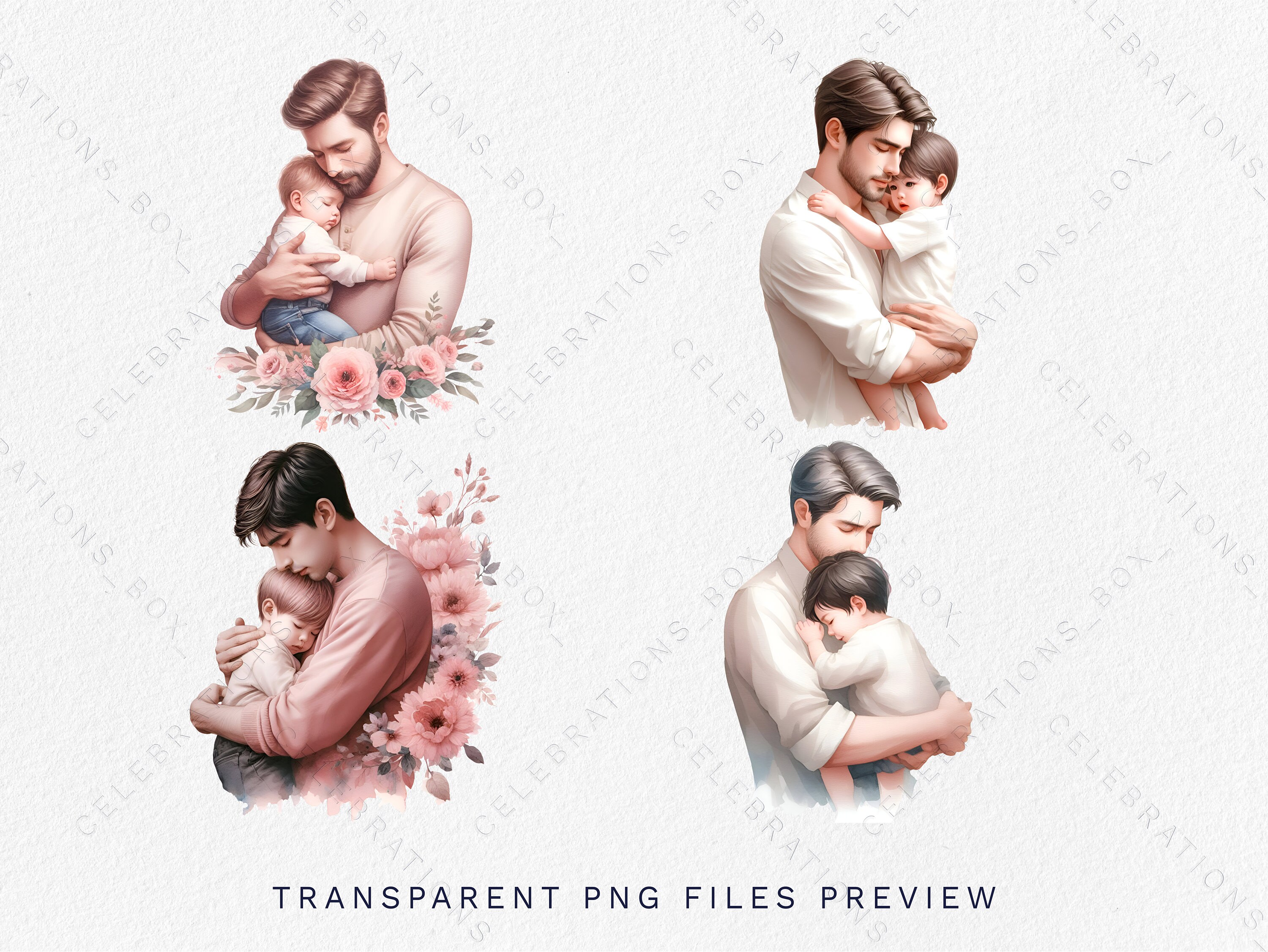 Watercolor Father's Day Clipart I Love Fathers Day Bundle Best Dad Day ...