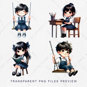 Back to School PNG, Cute School Children Clipart, Elementary School ...
