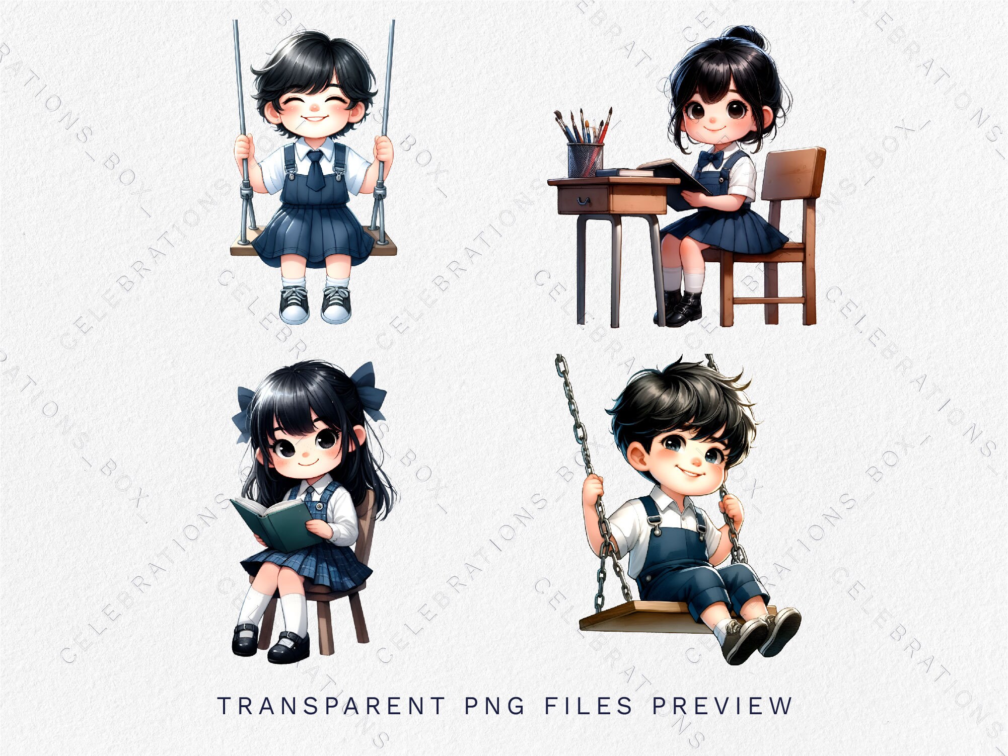 Back to School PNG, Cute School Children Clipart, Elementary School ...