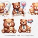 Happy Fathers Day Clipart Bundle, Watercolor Cute Bear Daddy and Me ...