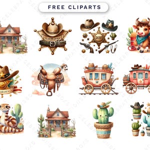 Cute Cowgirl Clipart, Wild West Clipart, Desert Clipart, Cactus Clipart ...
