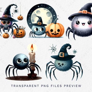 Cute Halloween Spider Clipart, Kawaii Spider, Adorable Halloween Spider ...