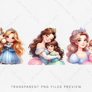 Watercolor Princess Clipart, Little Princess PNG, Fairytale Clipart ...