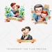 Watercolor Cute Father's Day Clipart Dad With Kid PNG I Love Father ...