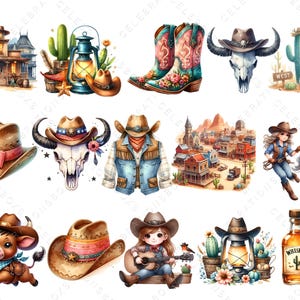 Cute Cowgirl Clipart, Wild West Clipart, Desert Clipart, Cactus Clipart ...