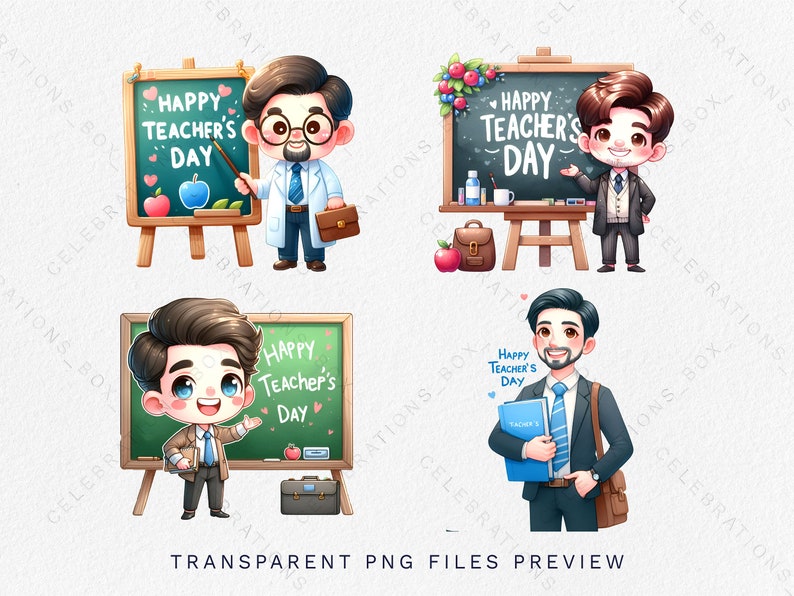 Happy Teacher Day Clipart, Back to School PNG, Teacher's Day ...