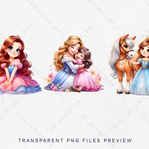 Watercolor Princess Clipart, Little Princess PNG, Fairytale Clipart ...