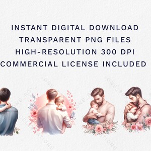 Watercolor Father's Day Clipart I Love Fathers Day Bundle Best Dad Day ...