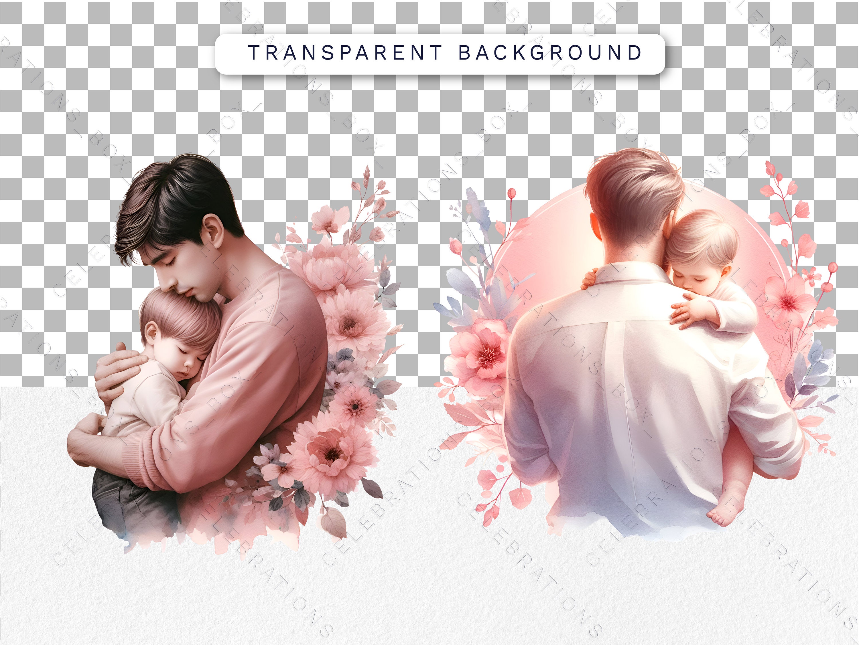 Watercolor Father's Day Clipart I Love Fathers Day Bundle Best Dad Day ...