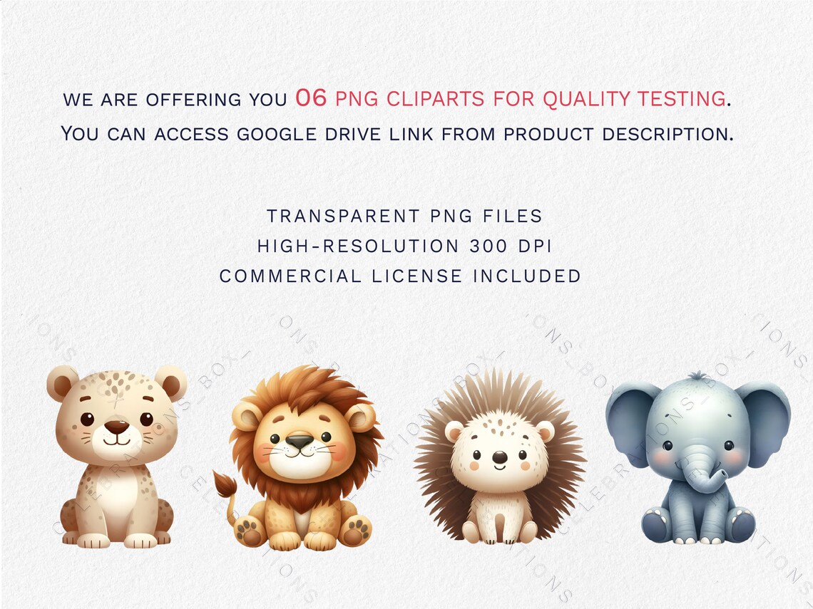 Cute Watercolor Safari Animals Clipart Baby Boho Safari Jungle Animals ...