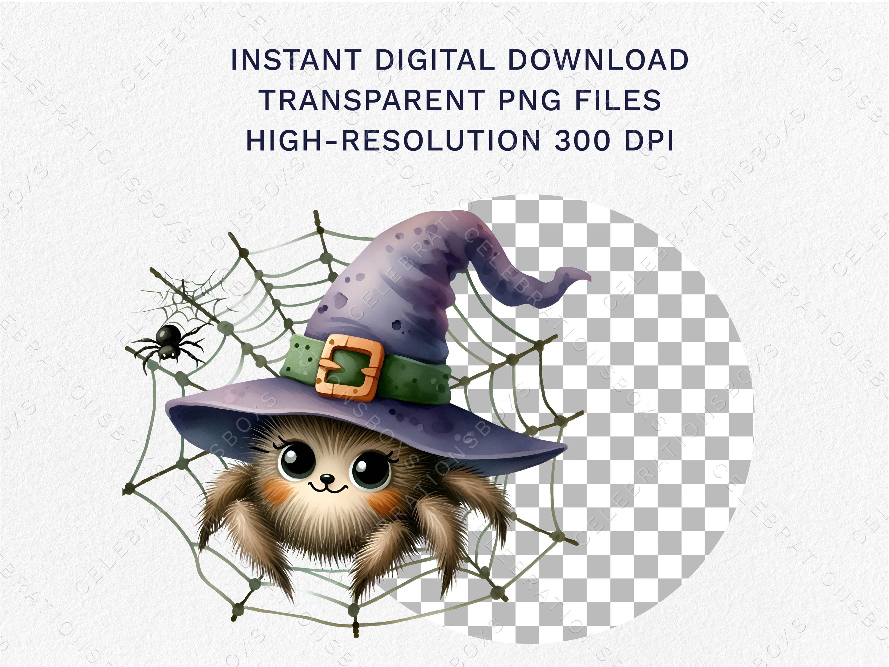 Cute Halloween Spider Clipart, Kawaii Spider, Adorable Halloween Spider ...