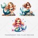 Watercolor Mermaid Clipart Bundle Mermaid Tail in Underwater Sea ...