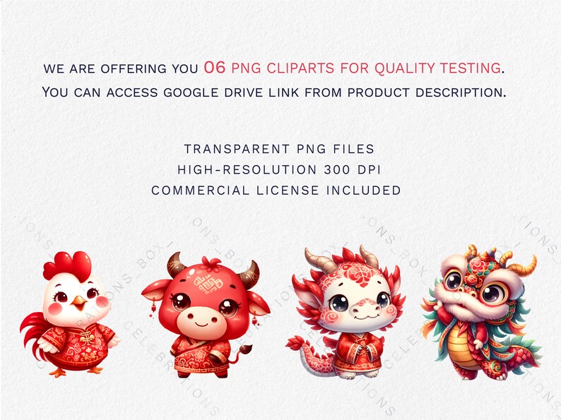Cute Chinese Lunar Year Clipart Chinese Zodiac Baby Red Dragon Lion ...