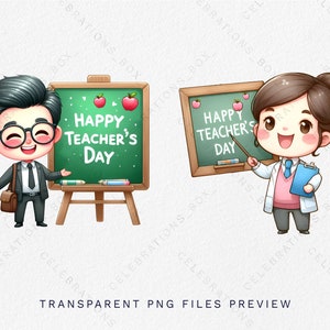 Happy Teacher Day Clipart, Back to School PNG, Teacher's Day ...