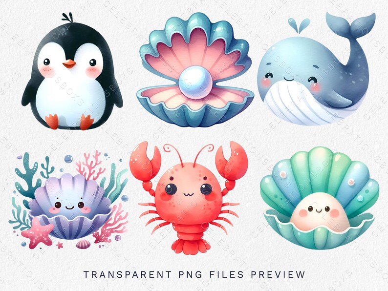 Underwater Clipart, Sea Animals Clipart, Sea Life Clipart, Ocean Animal ...