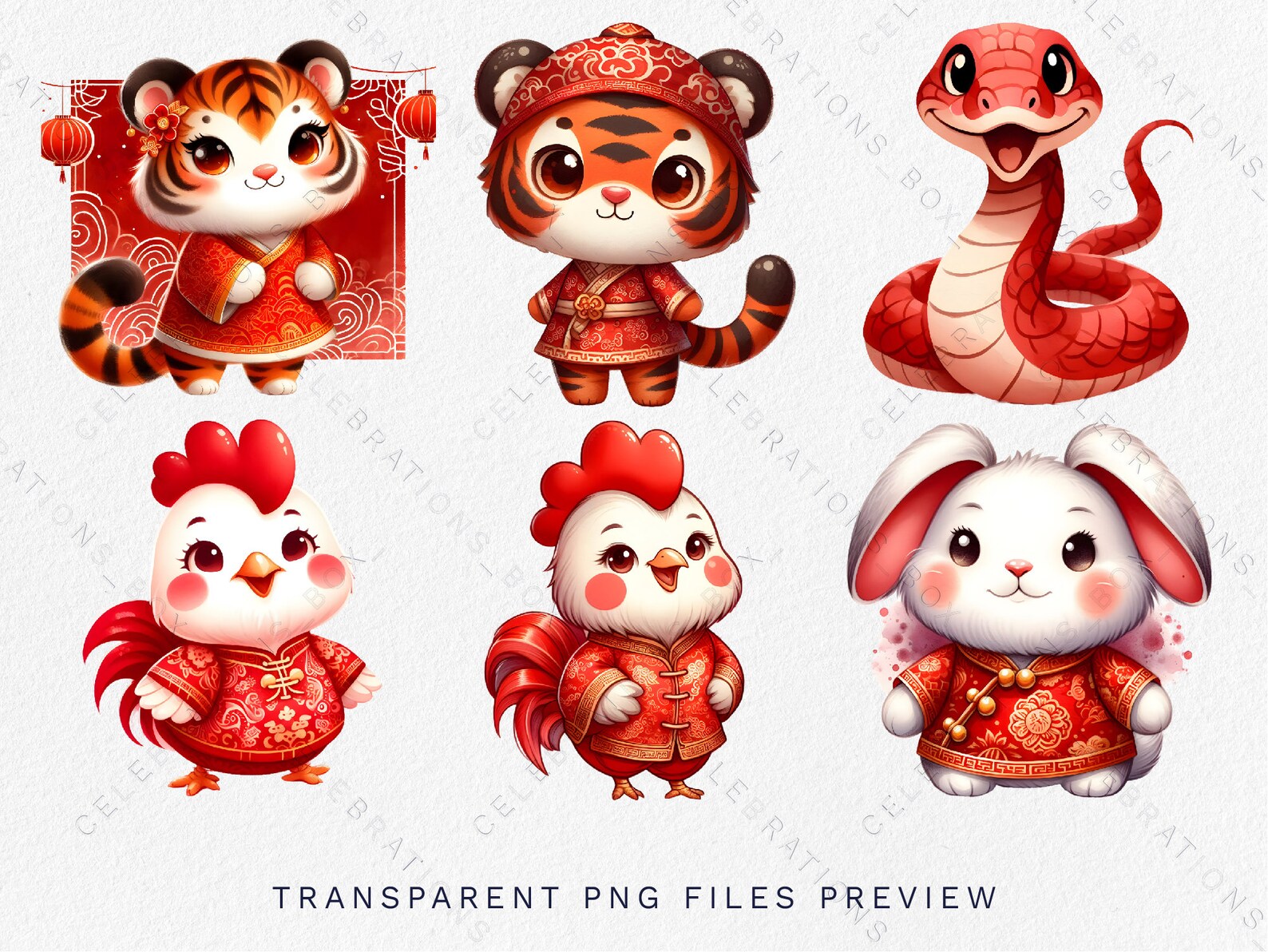 Cute Chinese Lunar Year Clipart Chinese Zodiac Baby Red Dragon Lion ...