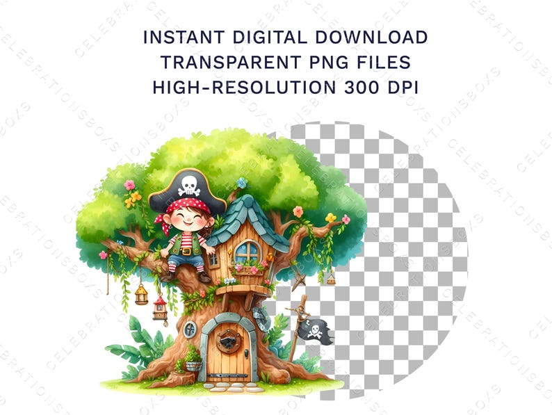 Cute Pirate Clipart, Pirate Ship Clipart, Treasure Island, Pirate ...