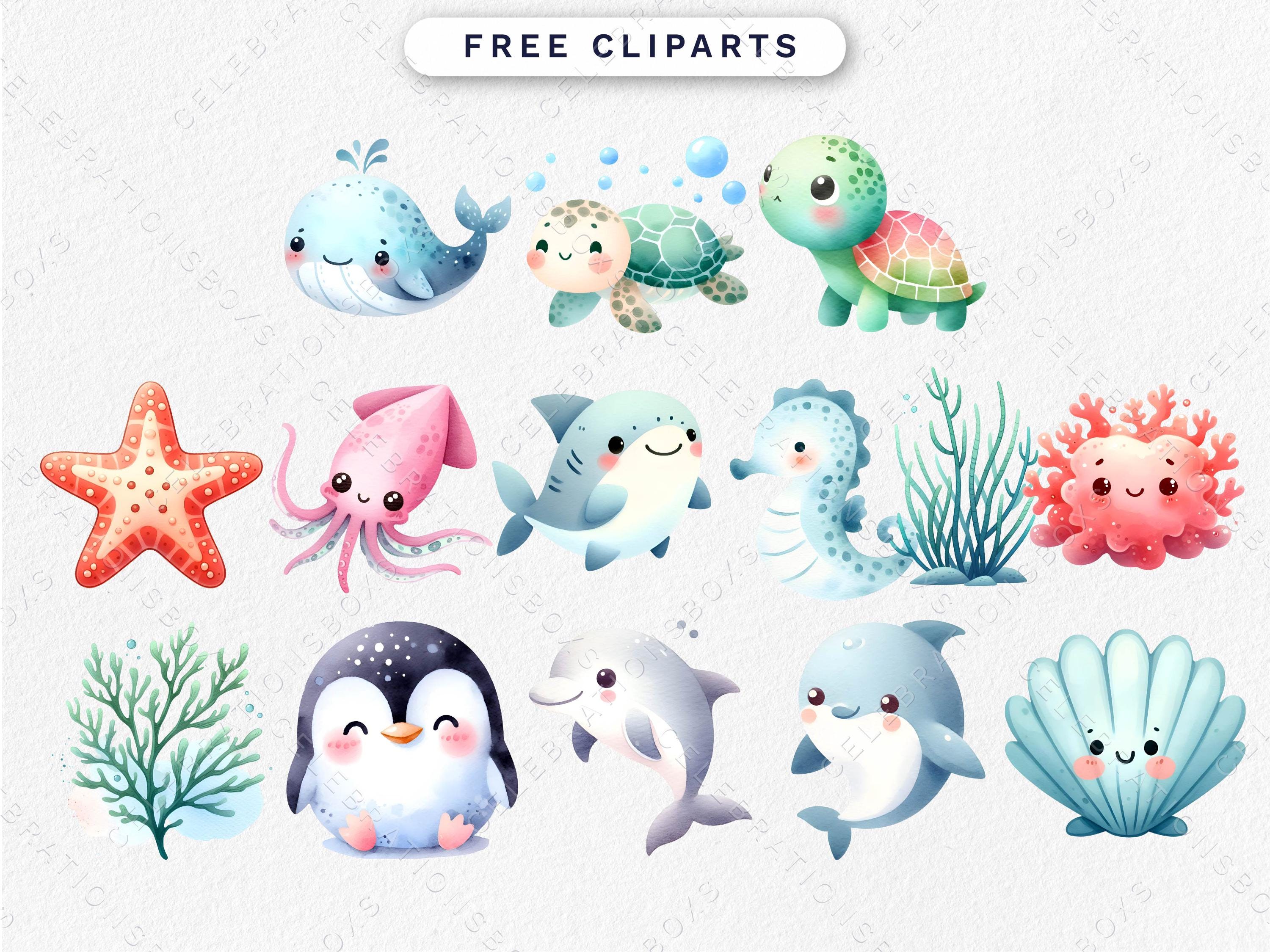 Underwater Clipart, Sea Animals Clipart, Sea Life Clipart, Ocean Animal ...