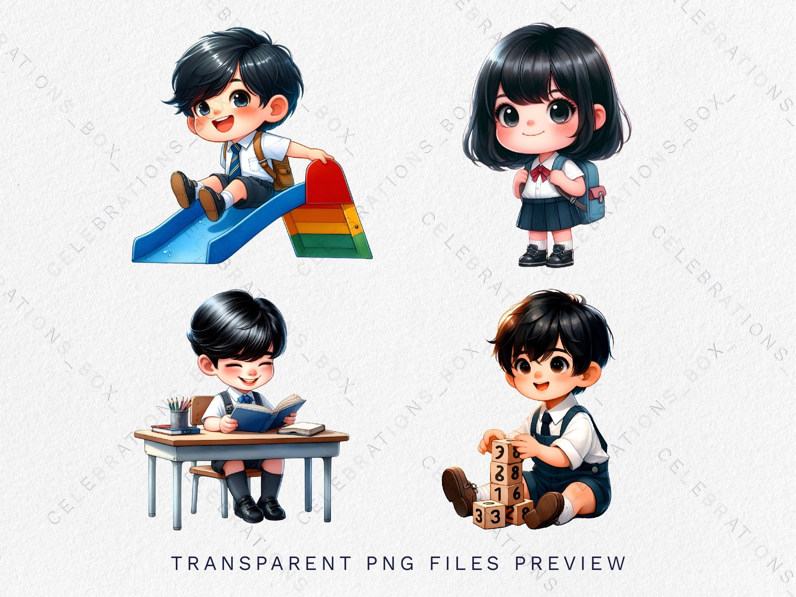 Back to School PNG, Cute School Children Clipart, Elementary School ...