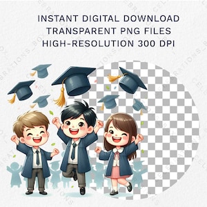 Graduating Students Clipart, Graduation Cap PNG, Educational Clipart ...