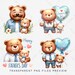 Happy Fathers Day Clipart Bundle, Watercolor Cute Bear Daddy and Me ...