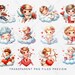 Cute Cupid Clipart Bundle Valentines Day PNG Watercolor Whimsical Cupid ...