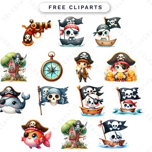 Cute Pirate Clipart, Pirate Ship Clipart, Treasure Island, Pirate ...