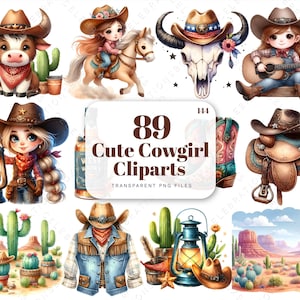 Cute Cowgirl Clipart, Wild West Clipart, Desert Clipart, Cactus Clipart ...