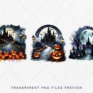 Watercolor Halloween Castle PNG Clipart, Spooky Castle, Haunted ...