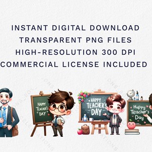 Happy Teacher Day Clipart, Back to School PNG, Teacher's Day ...