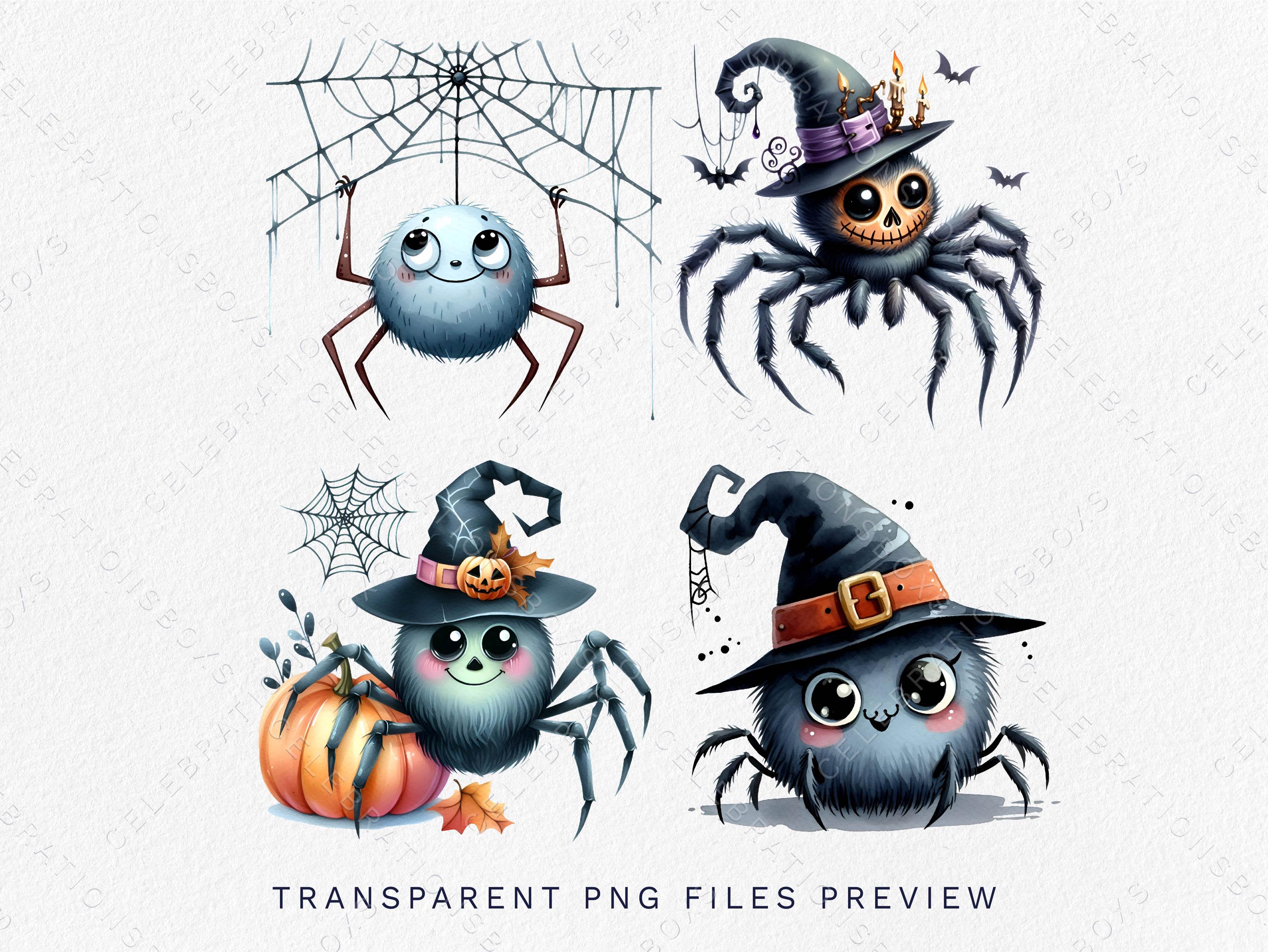 Cute Halloween Spider Clipart, Kawaii Spider, Adorable Halloween Spider ...