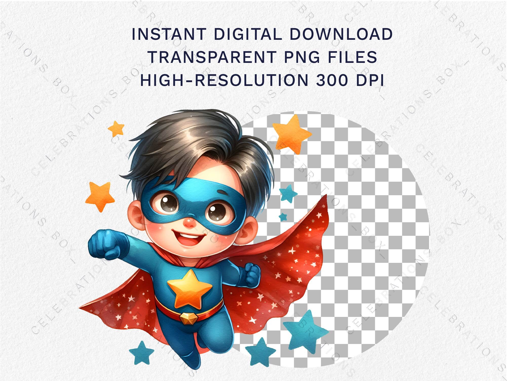 Watercolor Cute Superheroes Clipart, Hero Clipart, Superhero Boy Party ...