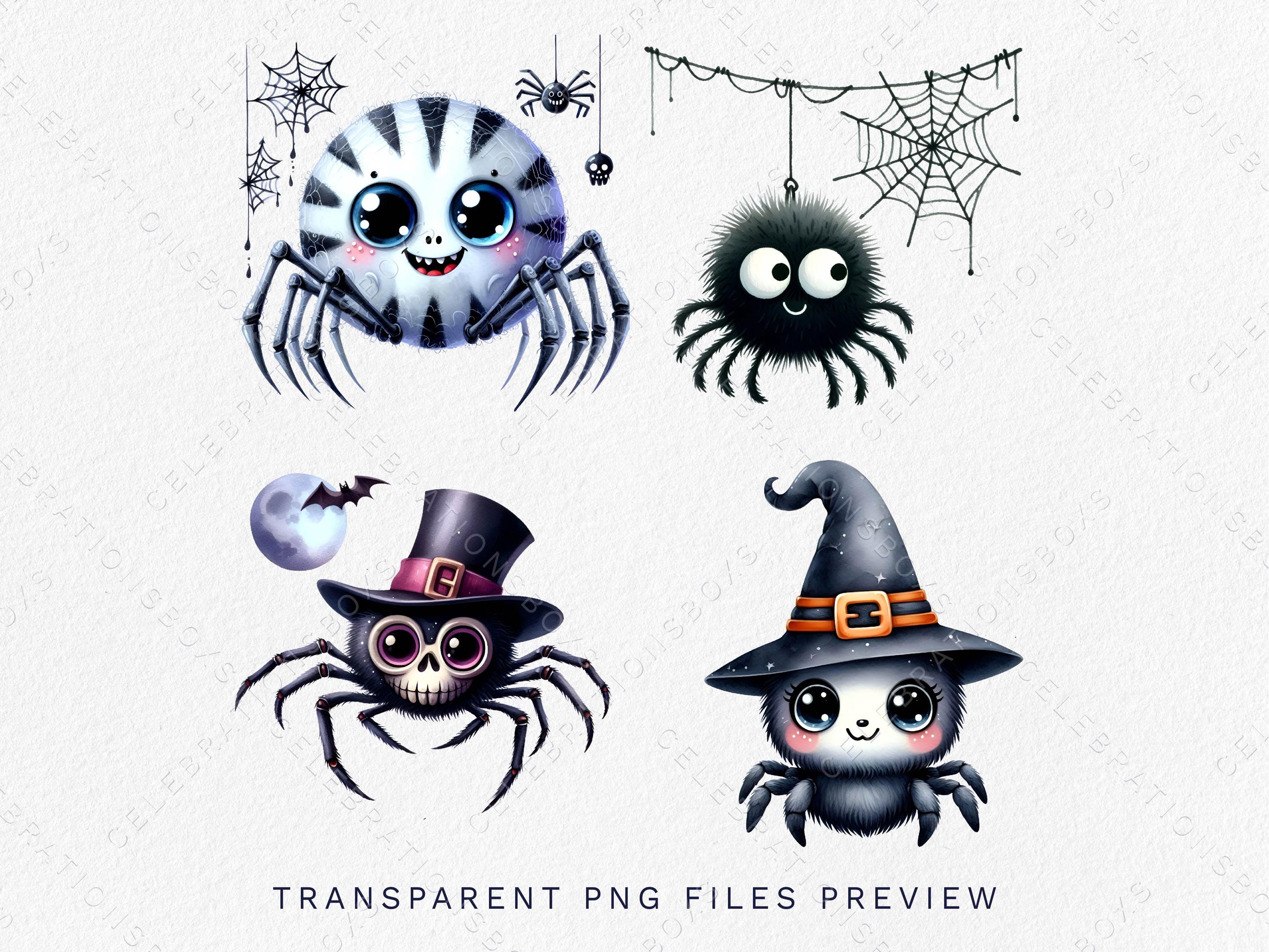 Cute Halloween Spider Clipart, Kawaii Spider, Adorable Halloween Spider ...