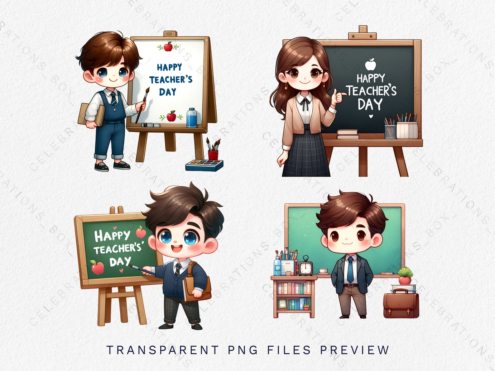 Happy Teacher Day Clipart, Back to School PNG, Teacher's Day ...