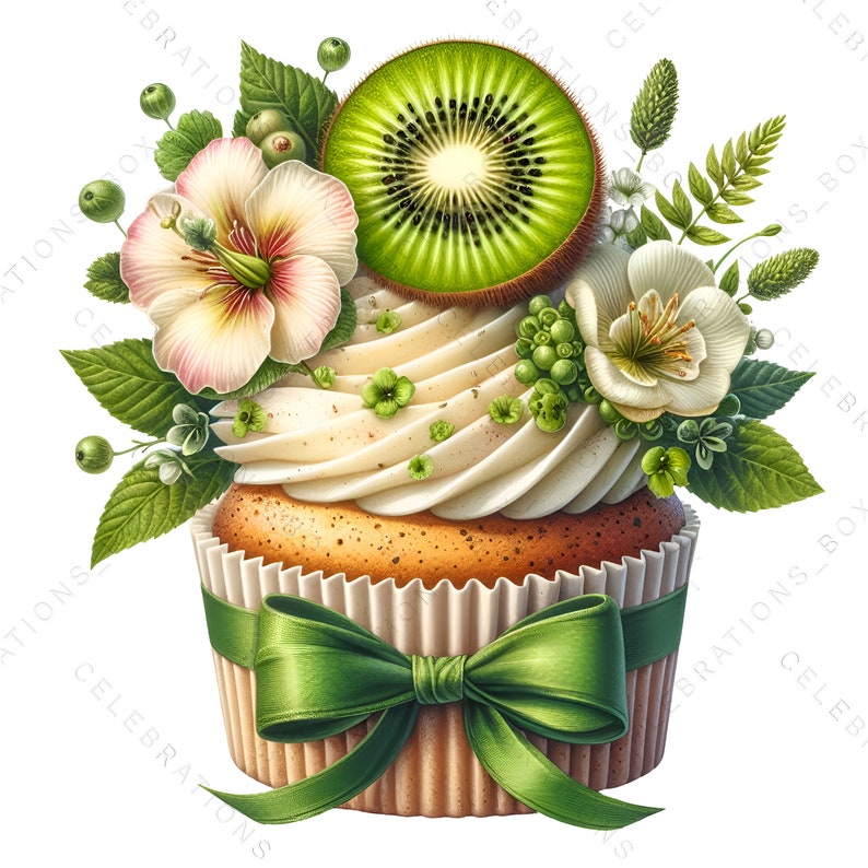 Watercolor Cupcakes Clipart, Sweet Fruit Cupcake PNG, Cute Birthday ...