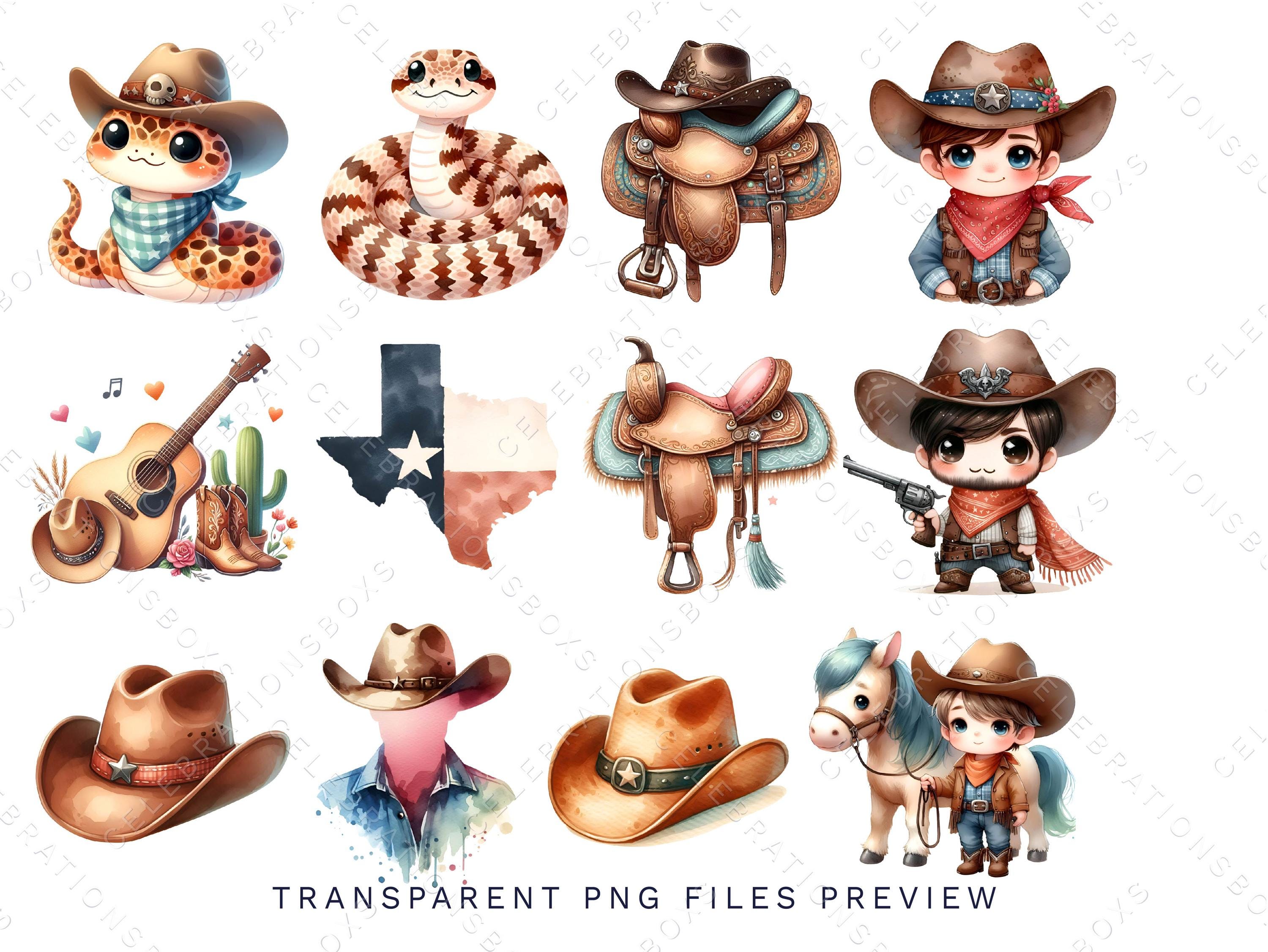 Cute Cowboy Clipart, Wild West Clipart, Desert Clipart, Cactus Clipart ...