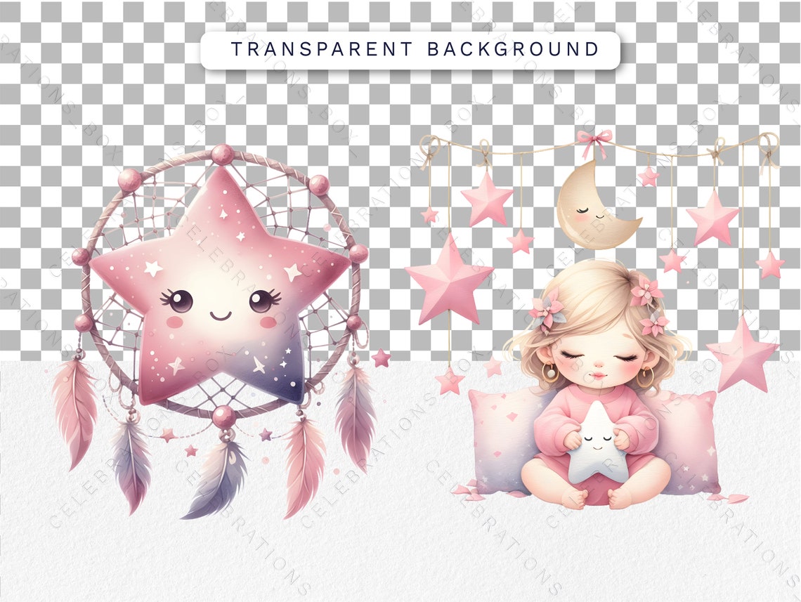 Its a Girl Babyshower Clipart Watercolor Pink Baby Shower PNG Newborn ...