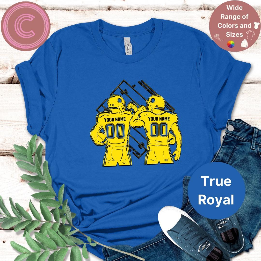 Personalized Football Team T-shirt, Custom Name Jersey Tee, Sports Fan ...