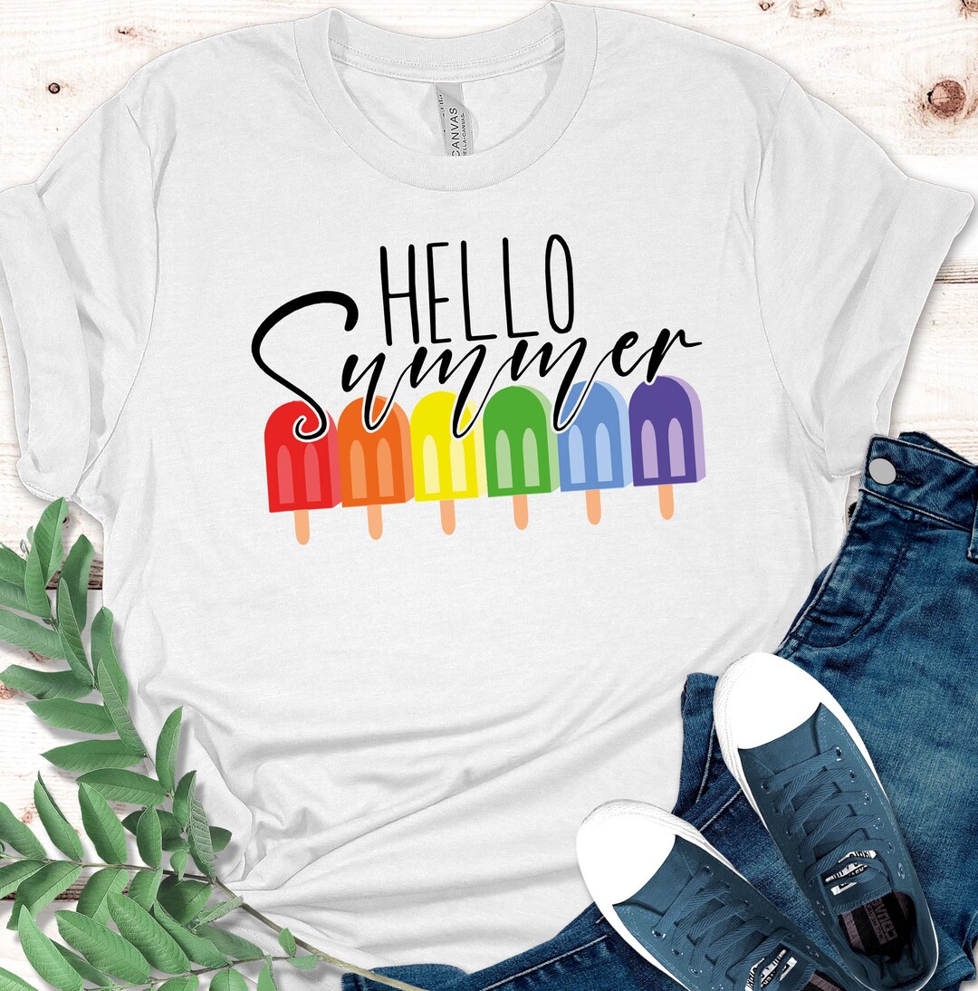 Hello Summer Shirt, Summer Vacation Tee, Beach Shirt, Summer Vibes ...