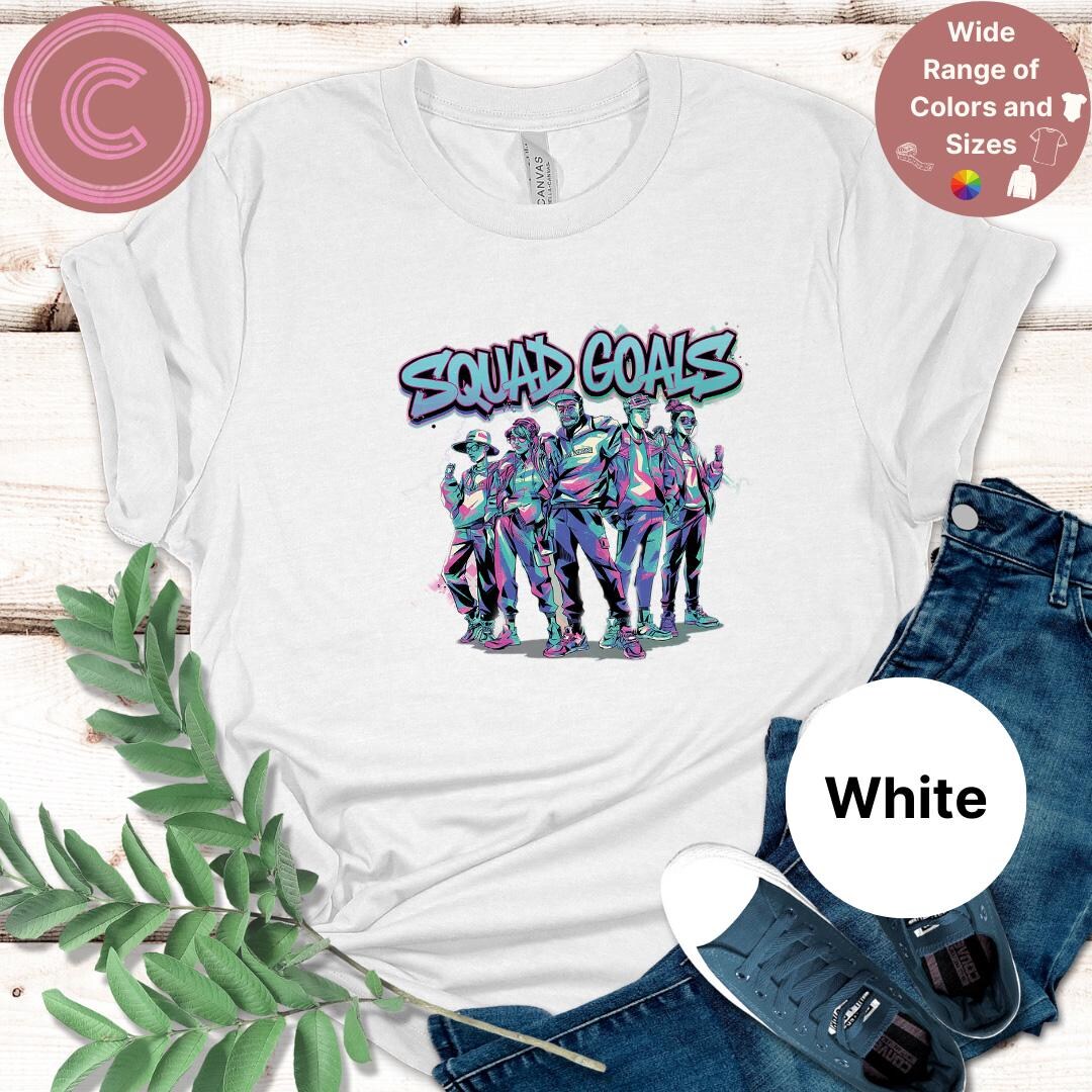 Squad Goals Shirt, Holographic Gang Tee, Neon Friend Shirt, Urban Team ...