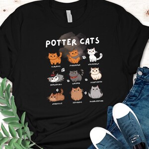 Funny Cat T-shirt, Potter Cats Shirt, Cat Lovers Tee, Womens Cat Shirt ...