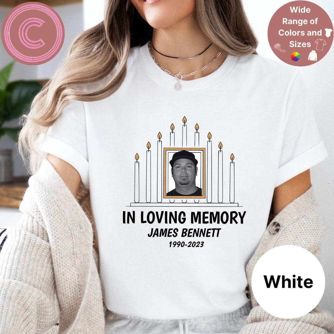 Custom in Loving Memory Shirt, Personalized Memorial Photo Tee, Candle ...