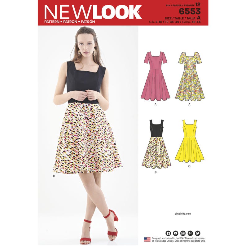 New Look Sewing Pattern 6553 Misses' Dress in Two Lengths - Etsy