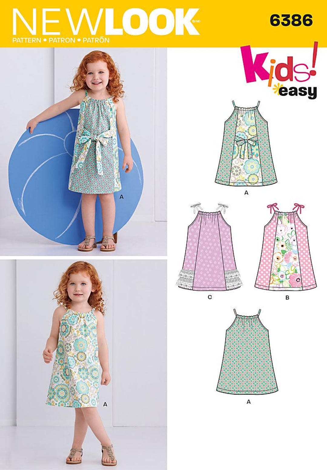 New Look Sewing Pattern 6386 N6386 Toddlers' Easy Pillowcase Dress - Etsy