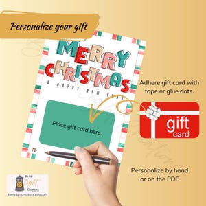 Christmas Printable Gift Card Holder Bundle Christmas Gift Fun ...