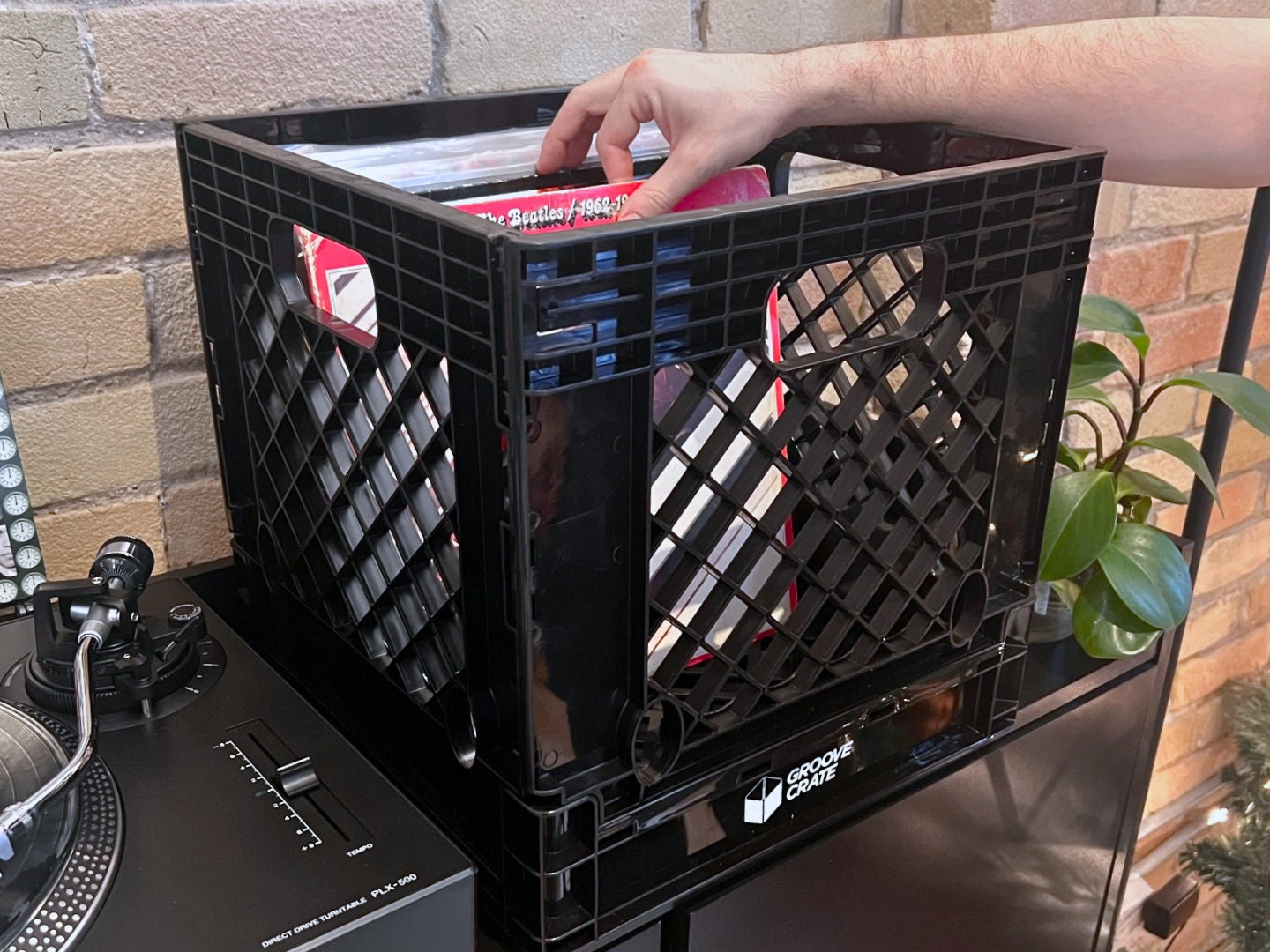 Vinyl Record Storage Milk Crate for 12-inch Vinyl LP Collapsible ...