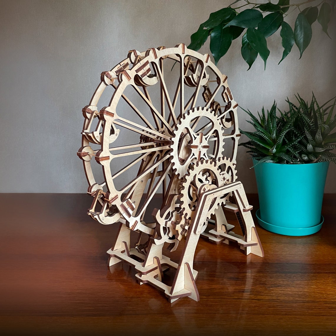 Ferris Wheel – Laser Cutting File, Wooden Model, SVG DXF Plywood Design ...