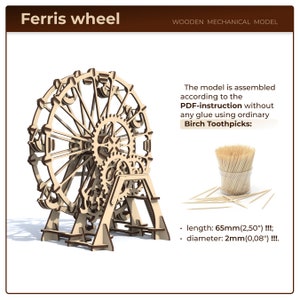 Ferris Wheel – Laser Cutting File, Wooden Model, SVG DXF Plywood Design ...