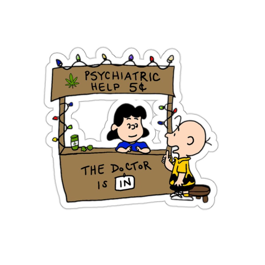 Original Stoner Charlie Brown Peanuts & Lucy Kiss-cut Sticker - Etsy